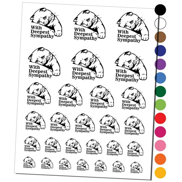 Sad Cat With Deepest Sympathy Water Resistant Temporary Tattoo Set Fake ...