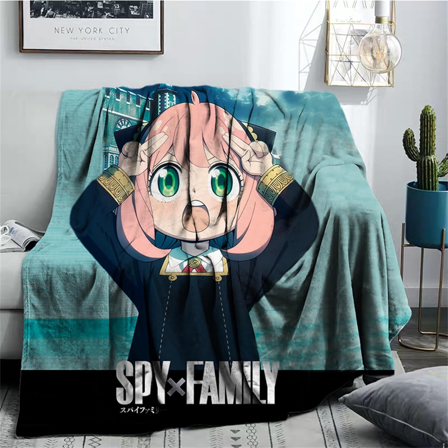 Click here for Goodthings Cute Reversible Sofa Blanket-Spyxfamily... prices