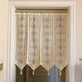 Beige Handmade Crochet Curtain Tiers for Coffee Decor Rustic Boho ...
