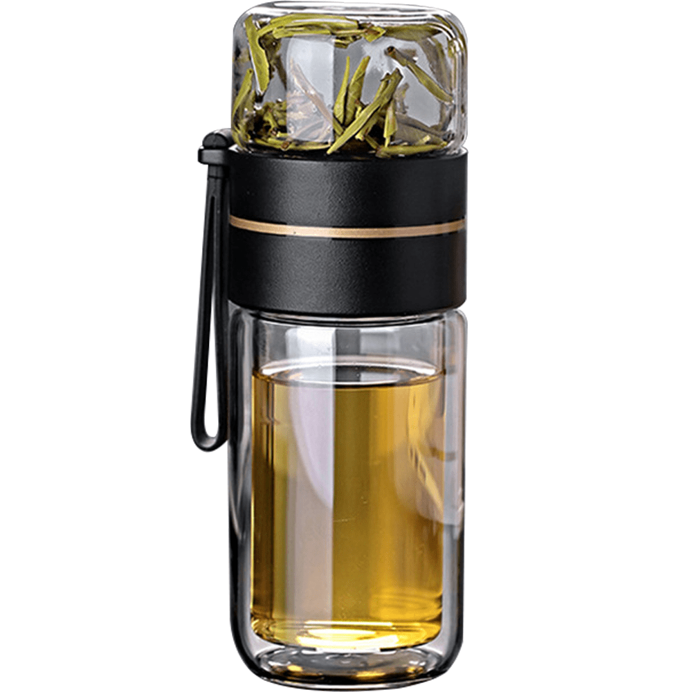 Click here for Heily Double Wall Glass Tea Infuser Bottle Tea Tum... prices