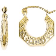 Primal Gold 10 Karat Yellow Gold Fancy Small Hoop Earrings - Walmart.com