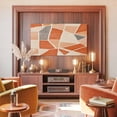 Abstract Block TV Dust Cover 40 Inch, Orange Gray Block White Line ...