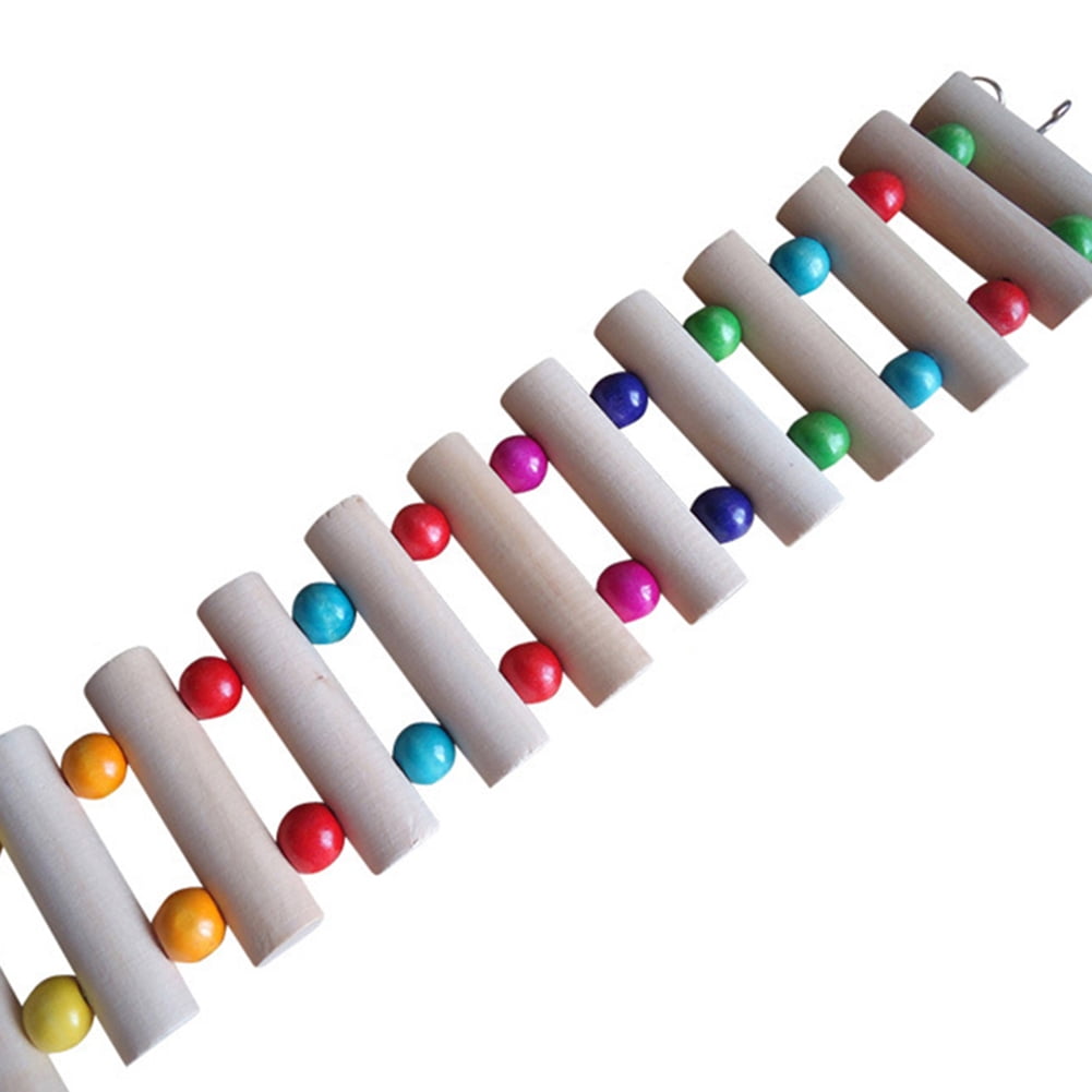 Parrot Ladder, Wooden Ladder with Colorful Beads Steps Climbing Bridge ...