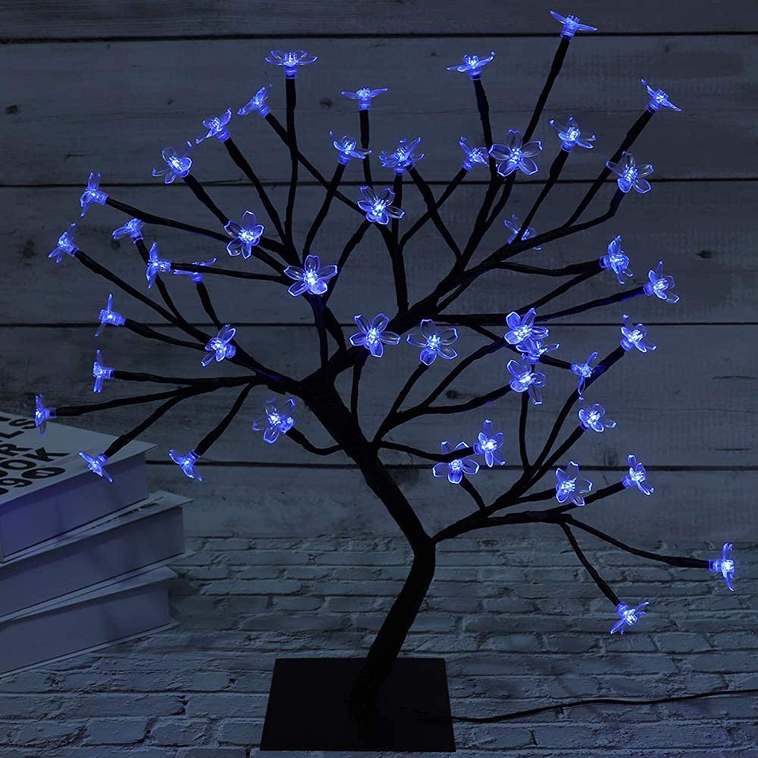 Bonsai Blossom Lights Cherry Tree 48 LED String Lighted Flower ...