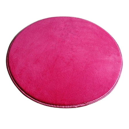 Dvkptbk Hot Pink Round Rug, 31.5x 31.5 Inch Solid Coral Velvet Memory ...