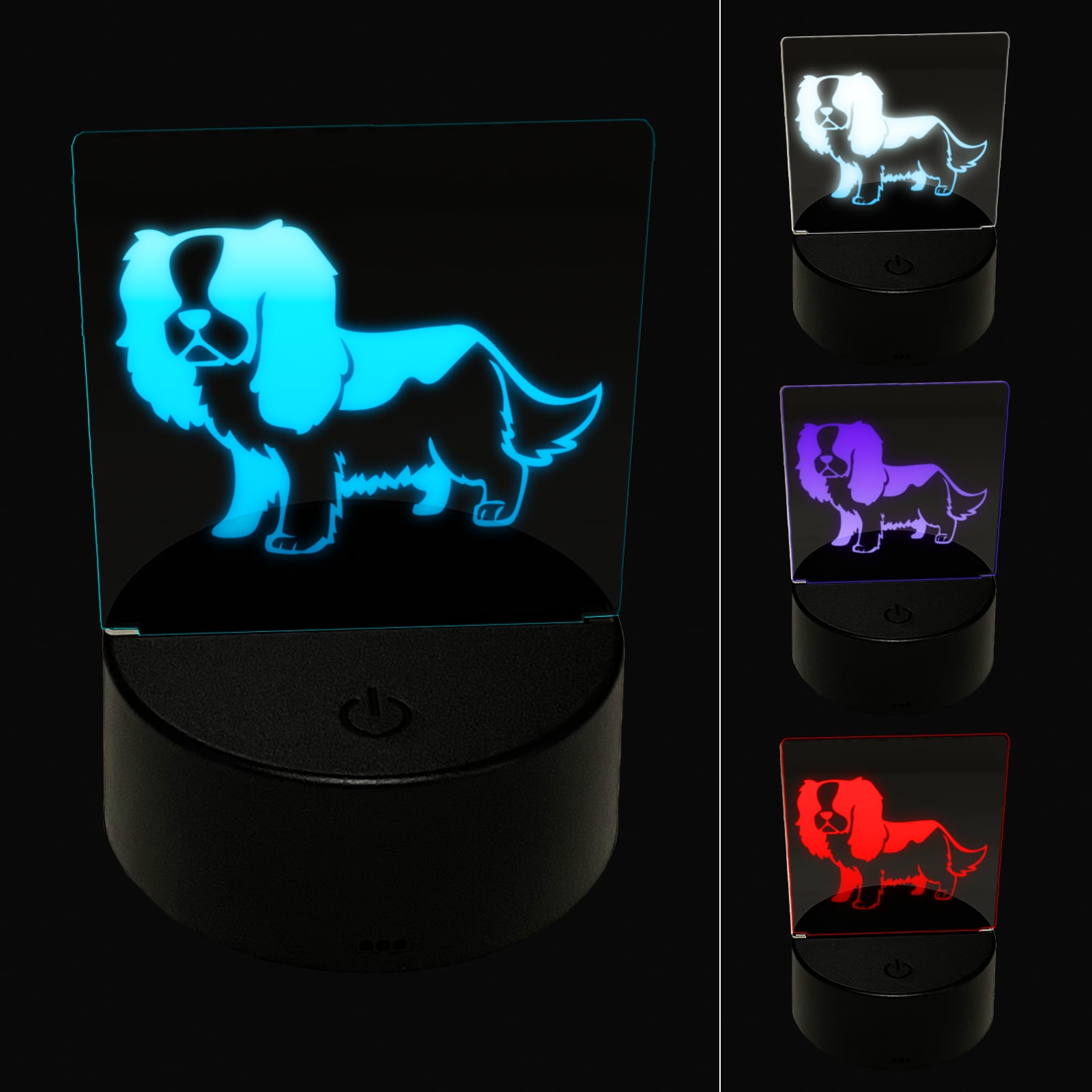 Cartoon Cavalier King Charles Spaniel Dog Pet LED Night Light Sign 3D ...