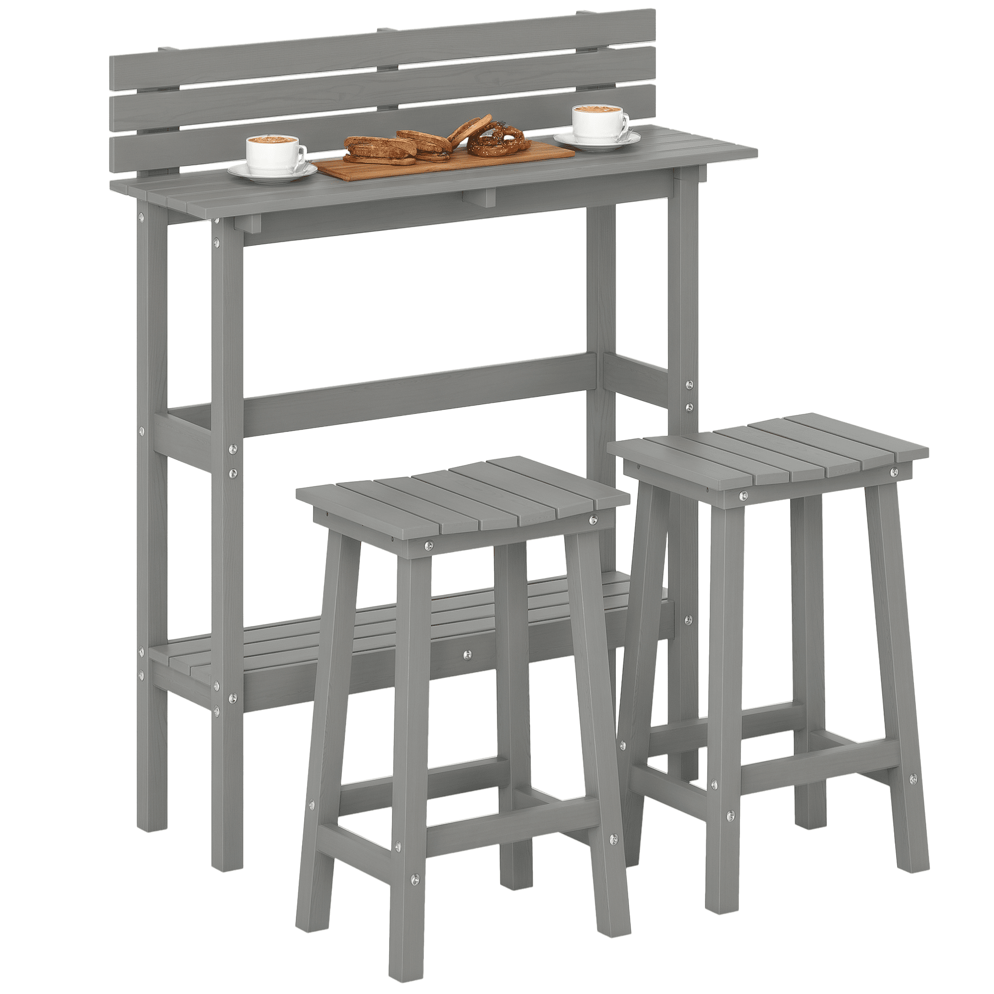 Click here for Outsunny 3 Piece Patio Bar Set With 43H Bar Table... prices