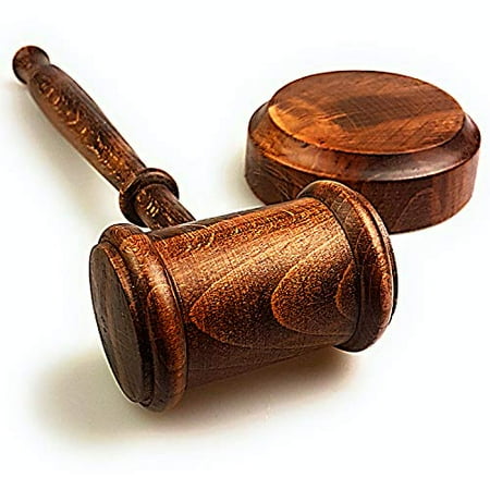 Rustic Gavel and Block Set - Handcrafted Vintage Old View Finish Walnut ...