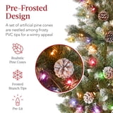 Best Choice Products 7.5ft Pre-Lit Partially Flocked Pencil Christmas ...