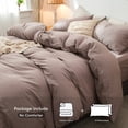 MooMee Queen Size 100% Washed Cotton Duvet Cover Set, Breathable ...