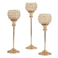 Aolyty Crystal Candle Holder Set of 3, Dual Use Candlestick Holders ...