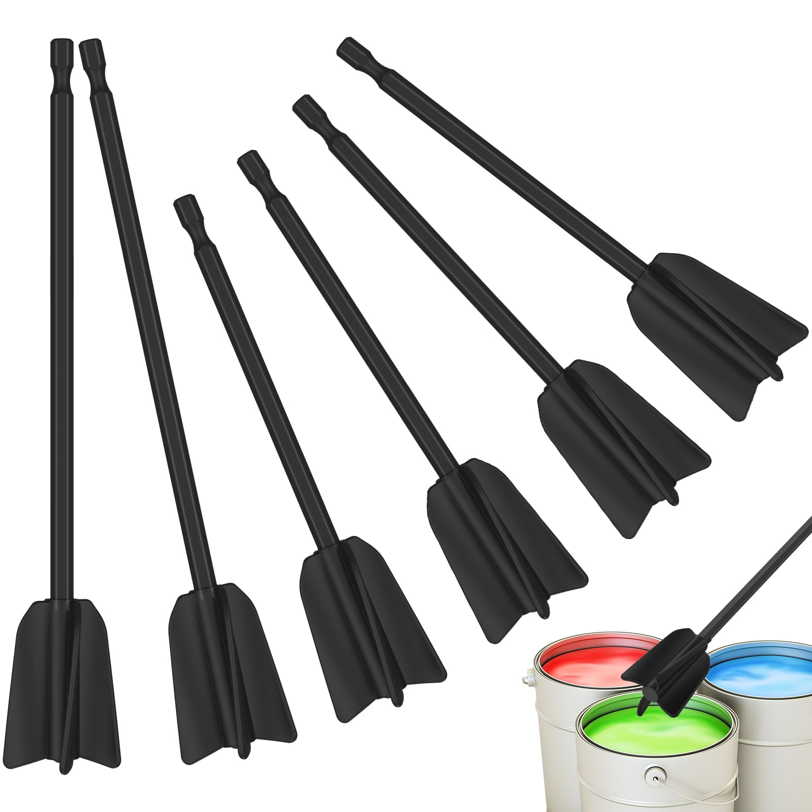 Adifare 6Pcs Paint Mixer 4-Blade 6.5/8.7in Reusable Powerful Mixer ...