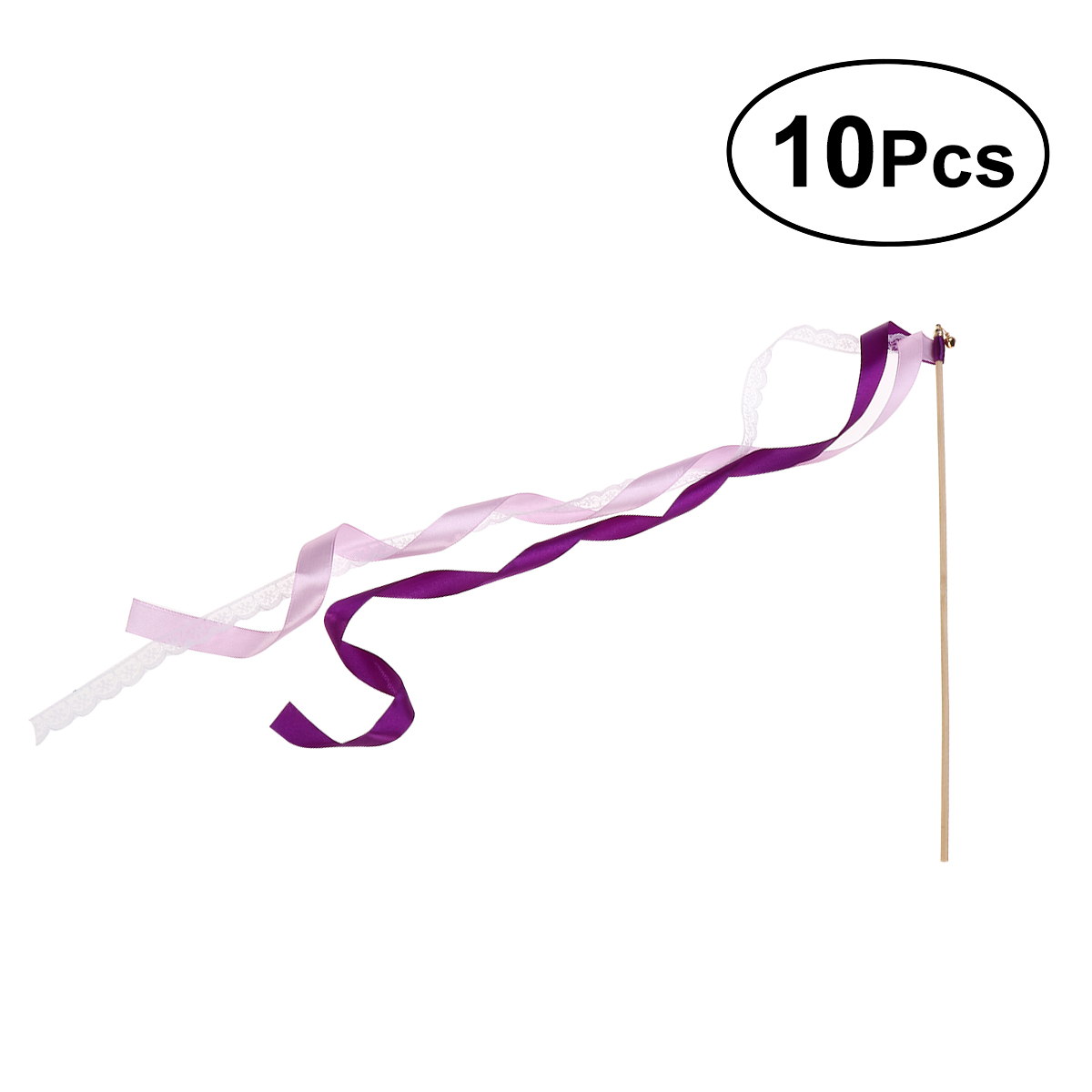 10Pcs Wedding Wands Ribbon Streamers with Bell Lace Fairy Stick Party ...
