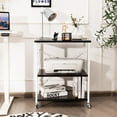 Giantex 3-Layer Bakers Rack, Mobile Kitchen Cart with Wheels and Hooks ...