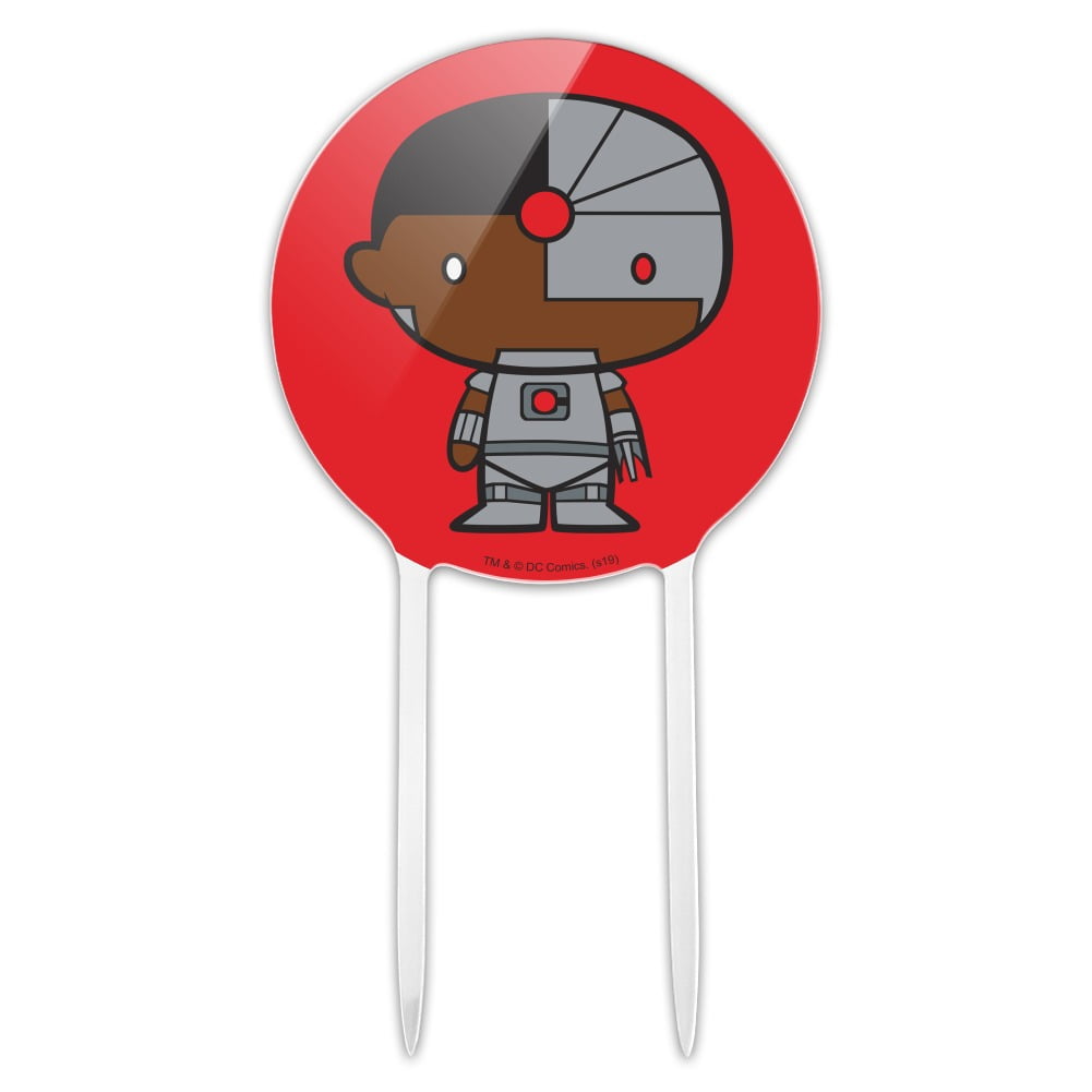 Acrylic Justice League Cyborg Cute Chibi Character Cake Topper Party ...