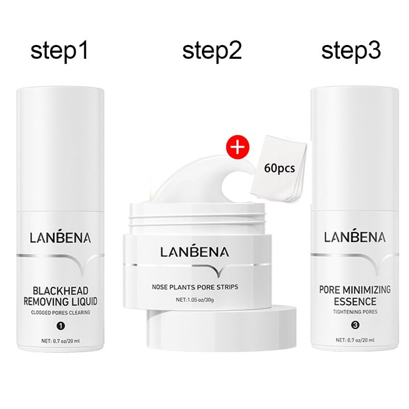LANBENA-crema eliminadora de espinillas, papel vegetal, tira de poros, limpieza del acné de la ...