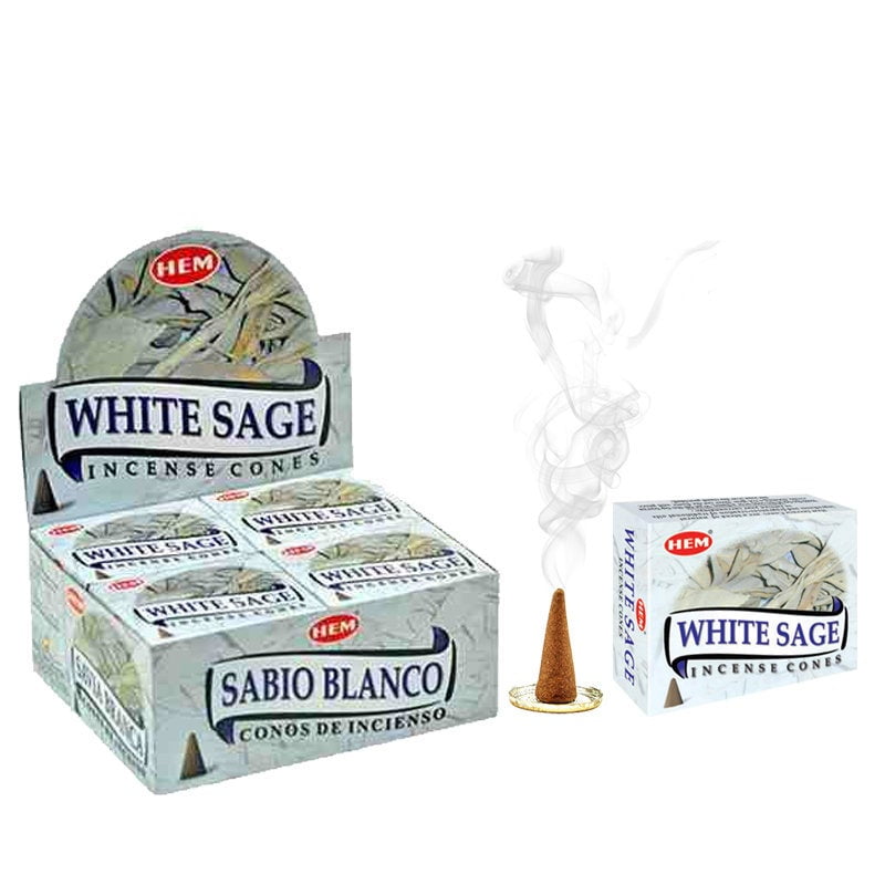 Click here for Hem Incense Hem White Sage Cones - 120 Cones prices