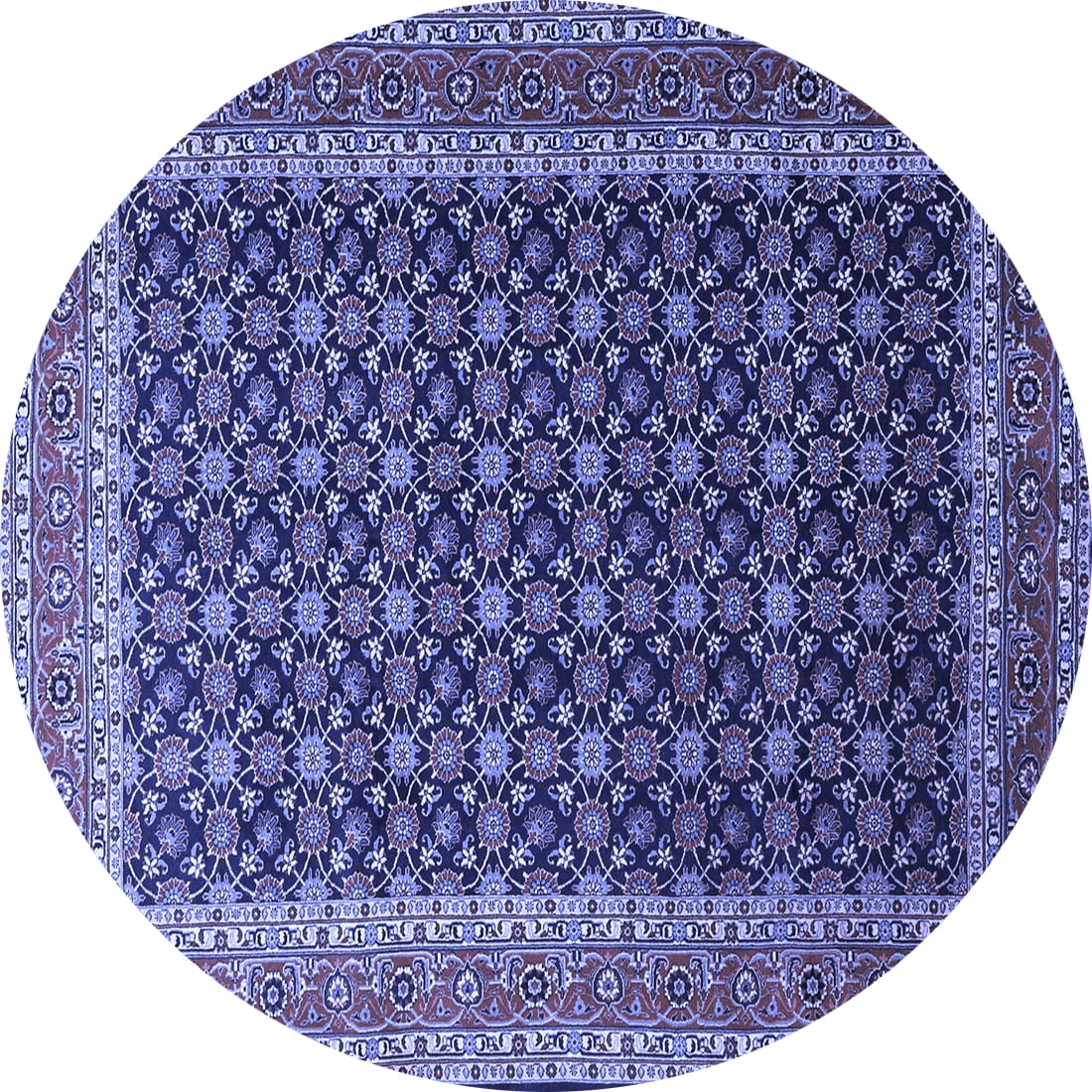 Ahgly Company Indoor Round Persian Blue Traditional Area Rugs, 7' Round ...