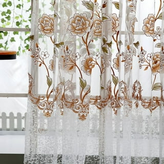 Pgeraug window screening Cheap Voile Net Curtains Slot Top Plain Floral ...