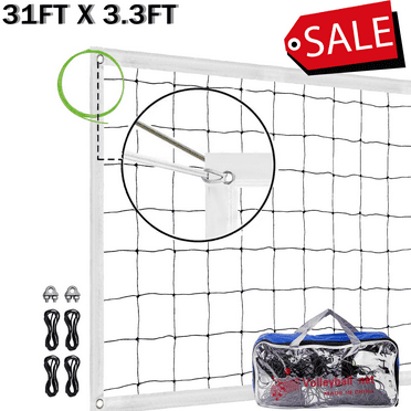 Haokelball Outdoor Volleyball Net Set with LED Light, Adjustable 15 ...