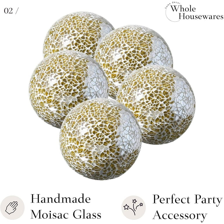 Decorative Gold Spheres WHOLE HOUSEWARES | Decorative Balls | Set Of 3