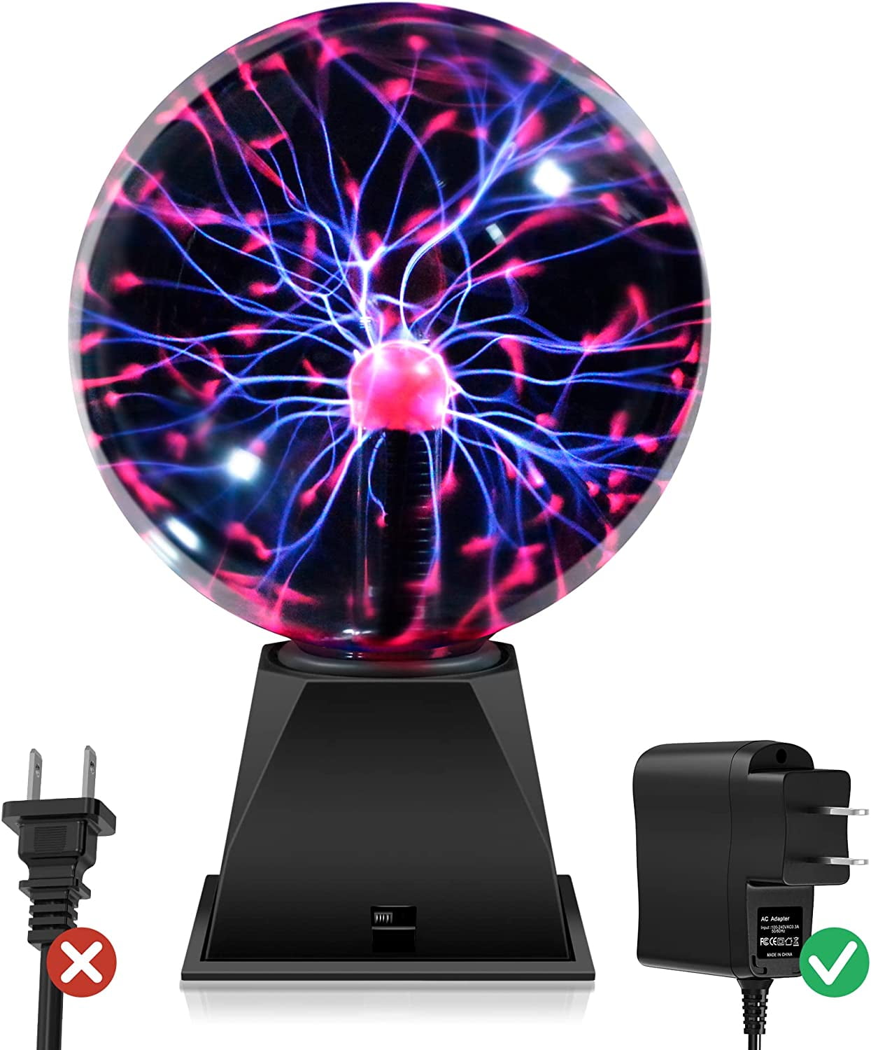 Plasma Ball Lamp 5 inch Science Toy Touch & Sound Sensitive Plasma ...