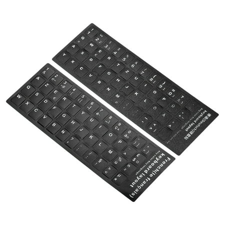 Uxcell German & French Keyboard Stickers Universal Keyboard Cover ...