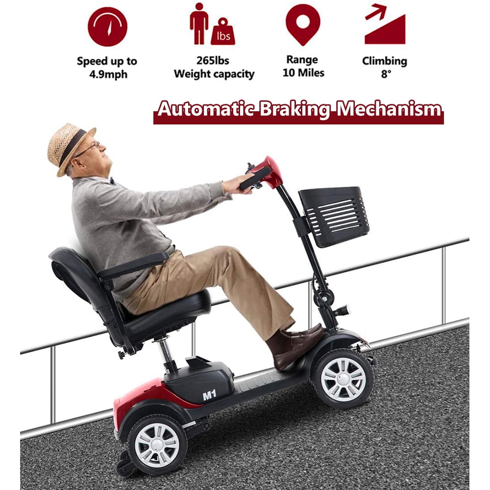 Buy 4 Wheel Mobility Scooters, BTMWAY Compact Travel Mobility Scooter ...