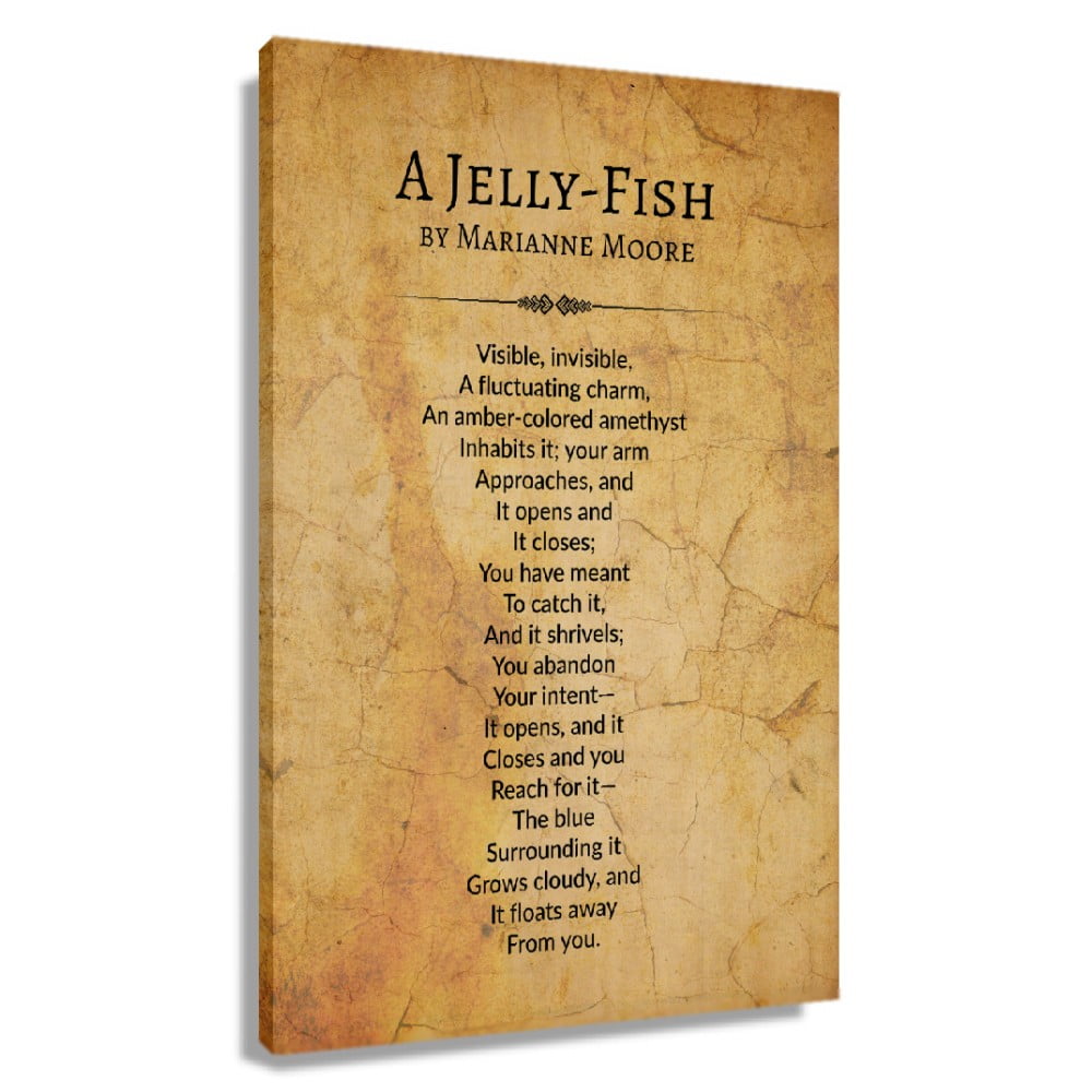 A Jelly-fish poem wall art Marianne Moore quotes wall art poetry ...