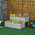 Outsunny 4-Piece Modular Raised Garden Bed Set, Self-Watering ...