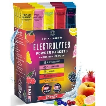 Key Nutrients Keto Hydration - Electrolytes Powder - 5 Flavors - 20 ...