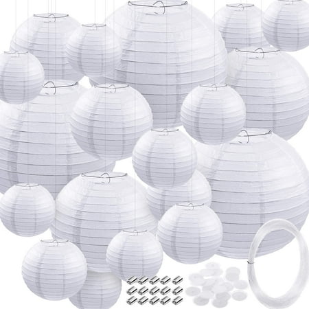 79 Pieces Round Chinese Paper Lantern Set, Decorative Assorted Sizes ...