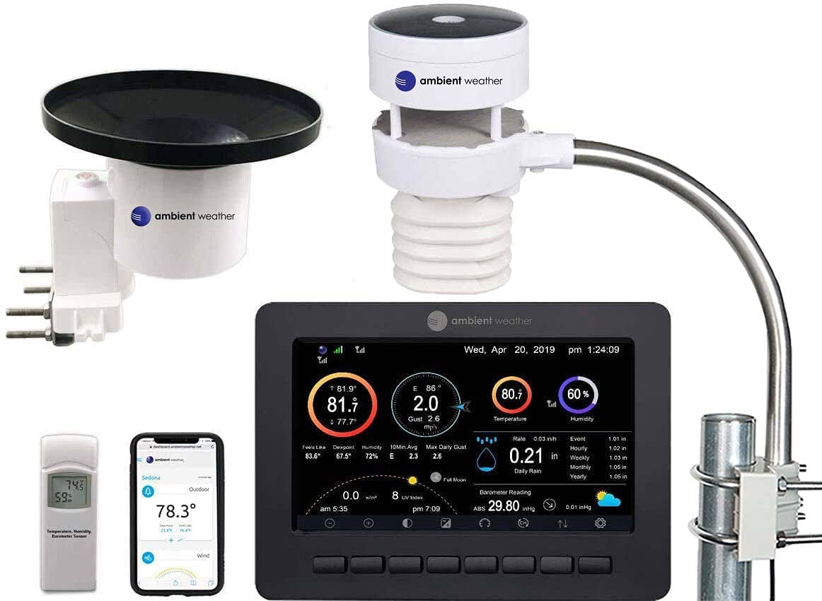 Ambient Weather WS-5000 Ultrasonic Professional Smart Weather Station ...