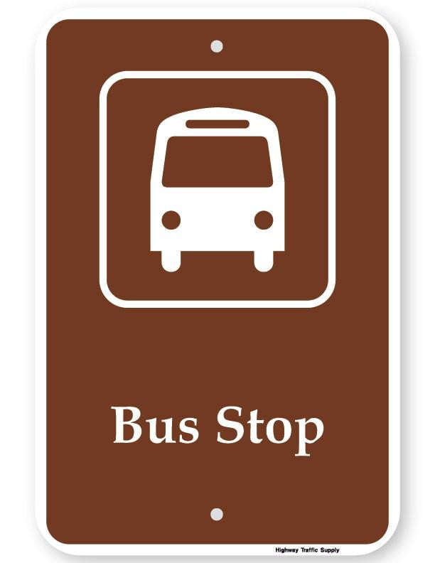 BUS STOP SIGN with SYMBOL Sign 18"x24" Premium Vinyl Non- Reflective ...
