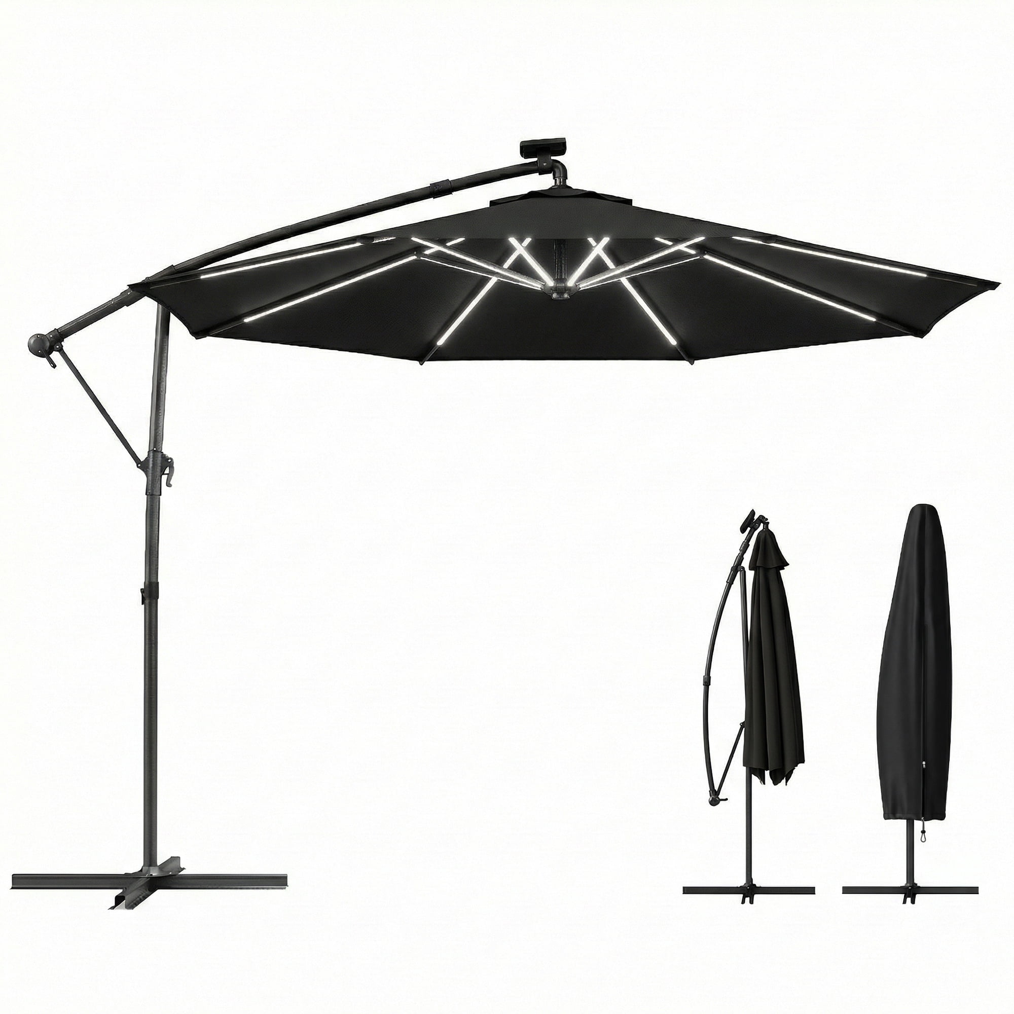Click here for Outsunny 10 Ft Offset Patio Umbrella With Solar Li... prices
