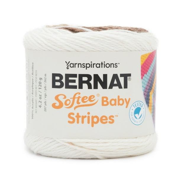 Bernat Softee Baby Stripes Yarn (120G/4.25Oz), Sand Pebbles Stripe ...