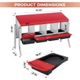 4-Compartment Roll Away Chicken Nesting Box with Metal Legs Wall Mount ...