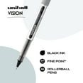 uni-ball Vision Rollerball Pens, Fine Point, Black, 12 Count, Water ...