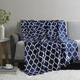 Home Essence Ogee Oversized Super Soft Microlight Throw, , 60x70", Navy ...