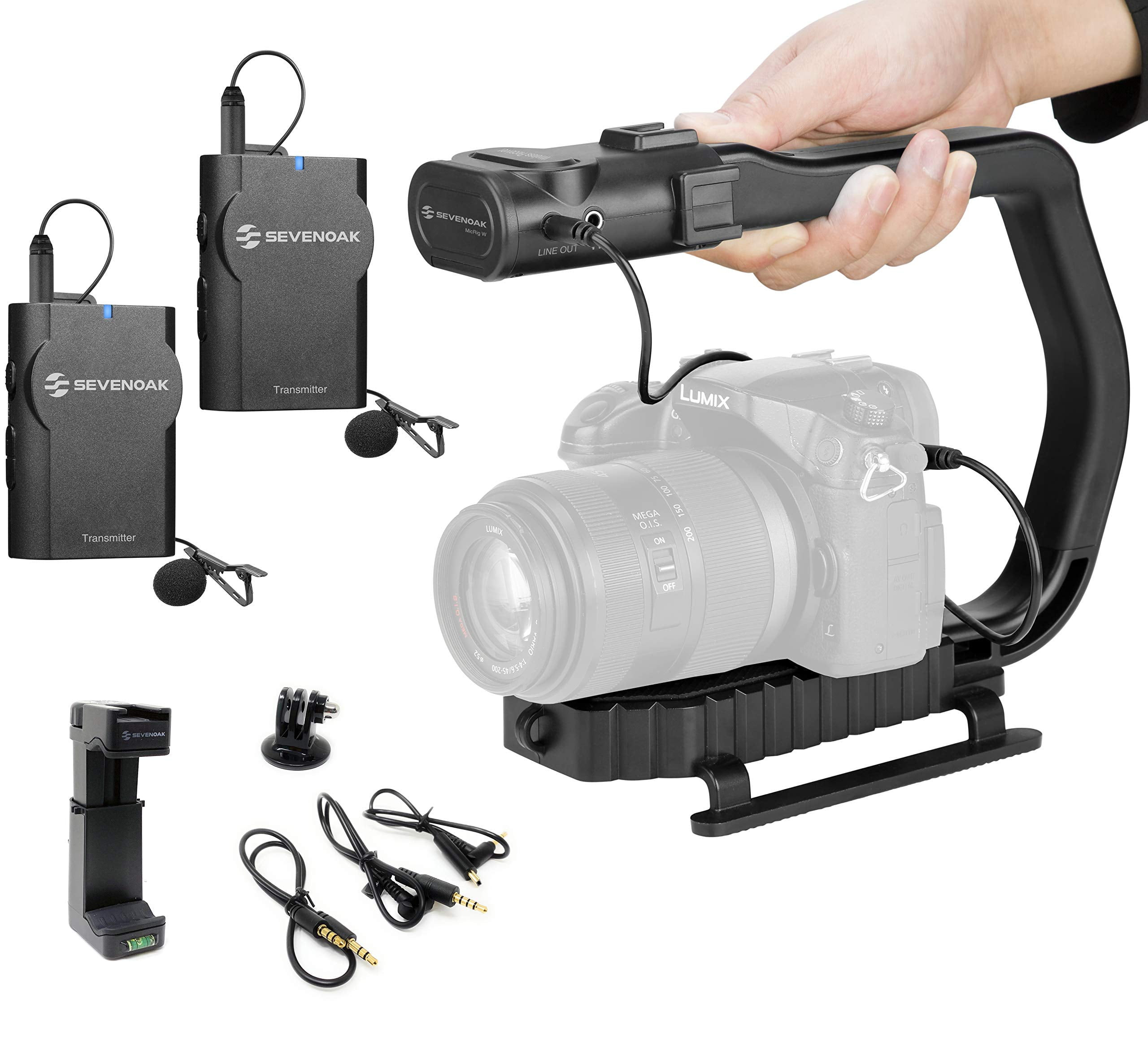 Movo MicRig-W2 Wireless Microphone Filmmaker Kit - Video Handle ...