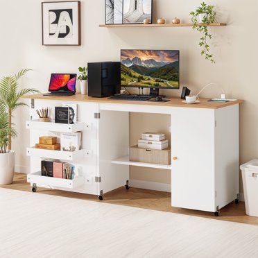 Adeptus Solid Wood 7-Drawer Roll Cart, Office Storage Cabinet with ...