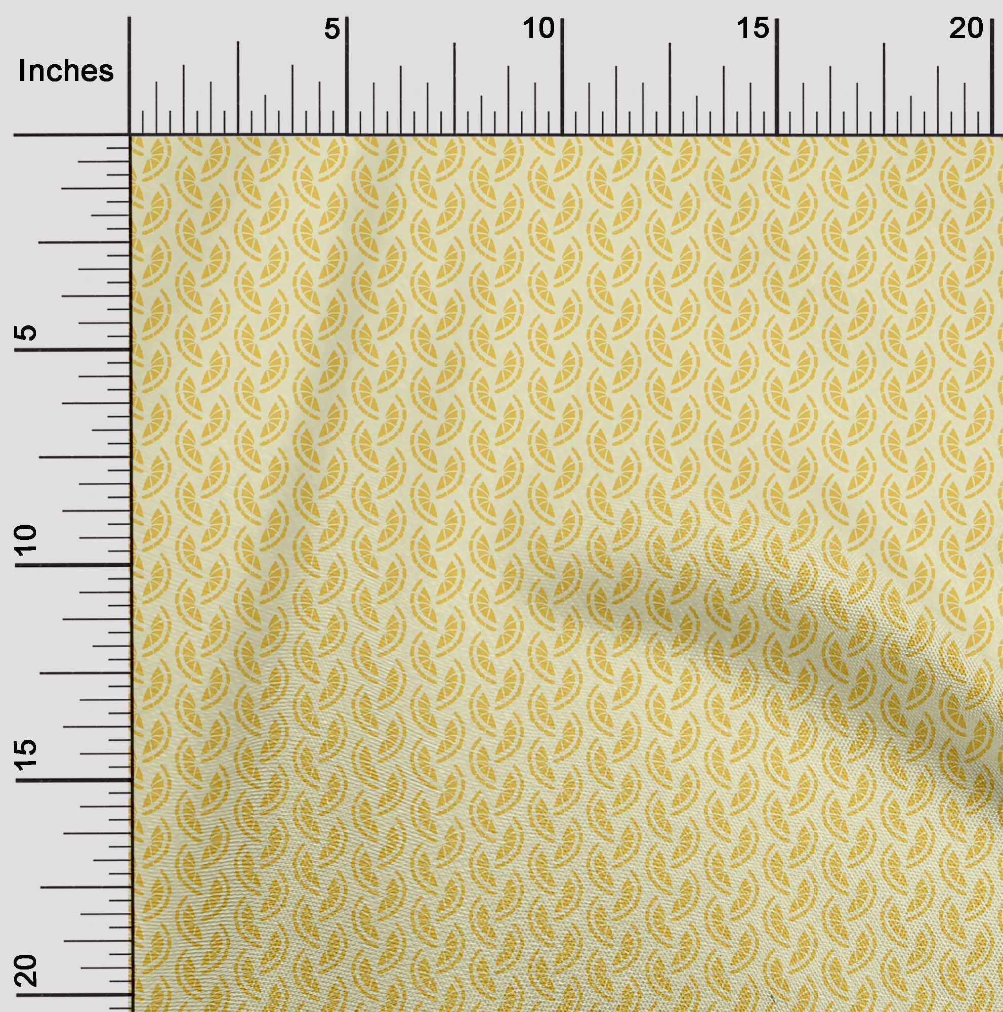 oneOone Organic Cotton Voile Fabric Lemon Slice Block Print Fabric By ...