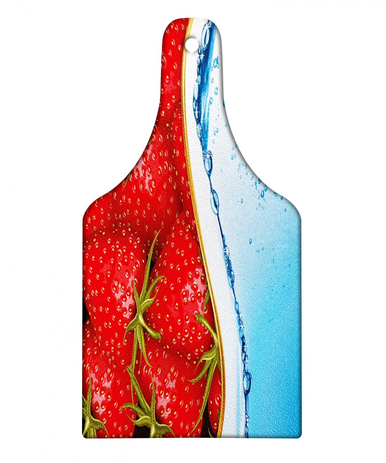Strawberry Cutting Board, Close up Realistic Summer Fruit on Water ...