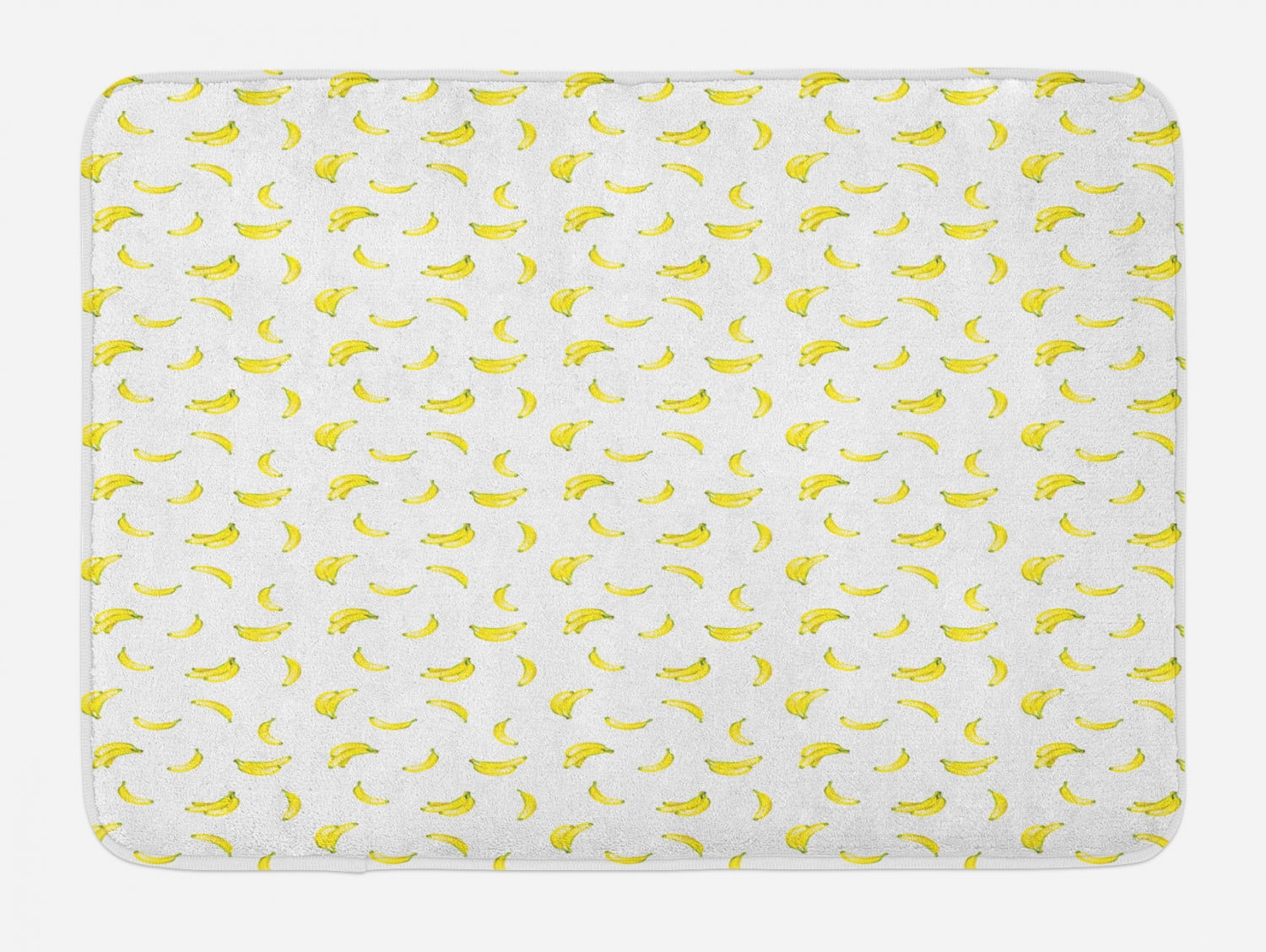 Banana Bath Mat, Graphic Illustration of Tropical Fruit Ripe and ...