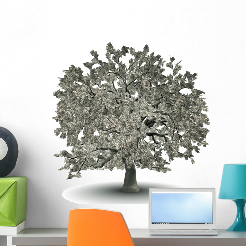 100 Dollar Tree Wall Decal by Wallmonkeys Peel and Stick Graphic (24 in ...