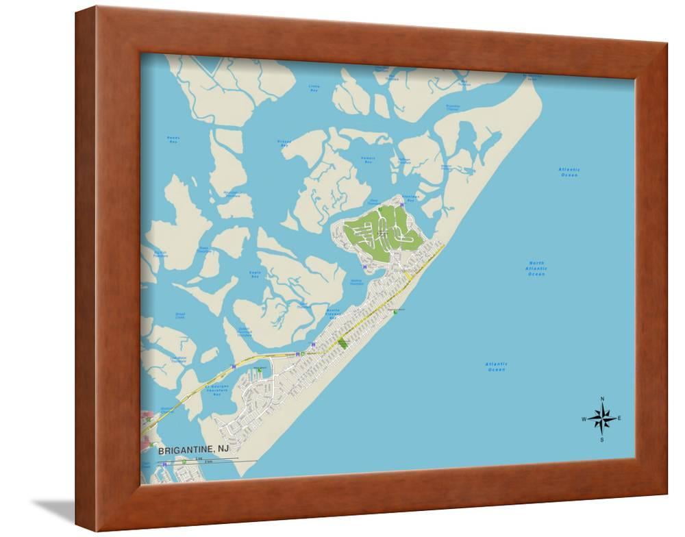 Political Map of Brigantine, NJ, Framed Art Print Wall Art Sold by Art ...