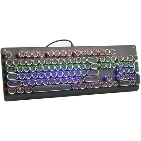 E-YOOSO K600 Retro Mechanical Gaming Keyboard 104 Key, Rainbow Backlit ...
