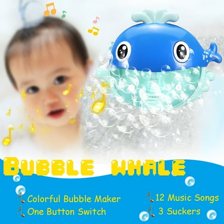 Bubble Machine Tub Whale Automatic Bubble Maker Blower 12 Music Play ...