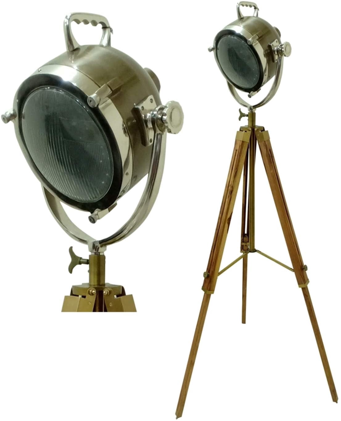 Vintage New Theater Searchlight Nautical Tripod Retro Spotlight Studio ...