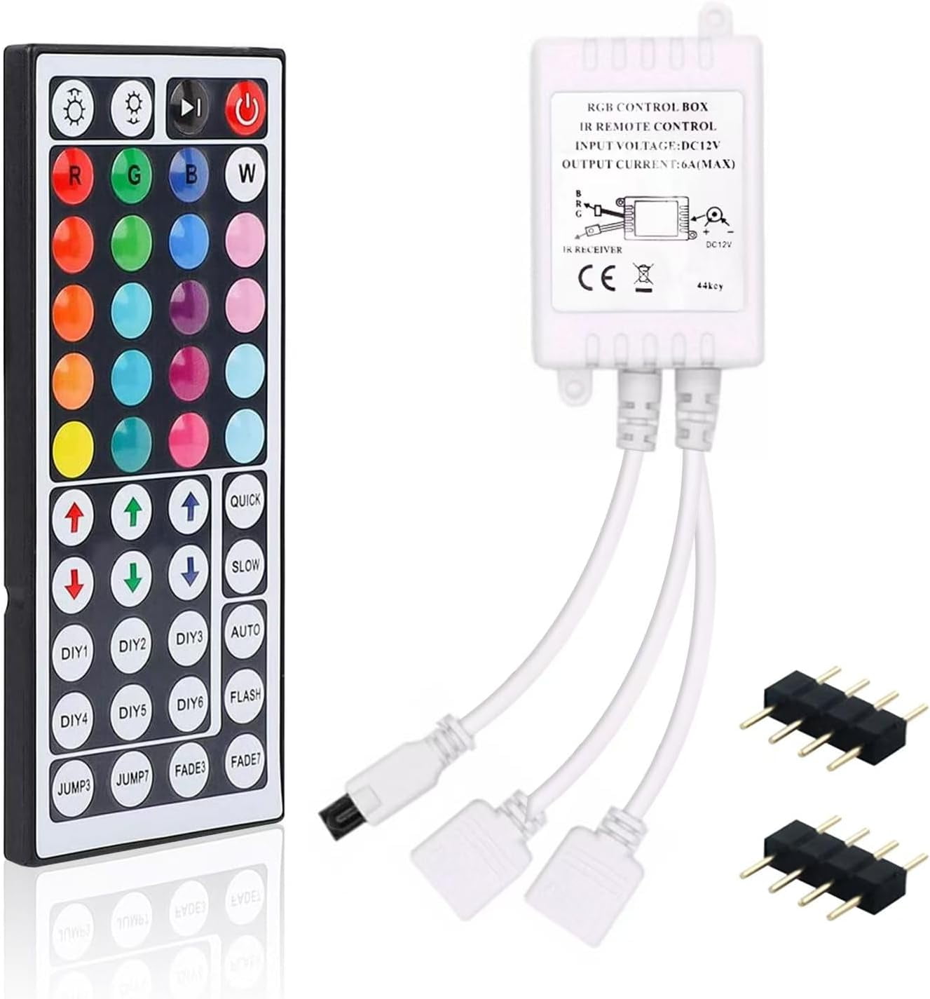 Dual Outputs 44 Keys IR Remote Controller RGB LED Strip Light ...